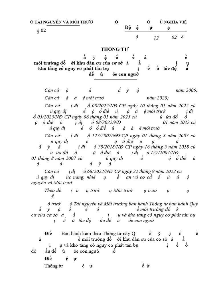 qcvn_01_2025_btnmt_quy_chuan_ky_thuat_quoc_gia_ve_khoang_cach_an_toan_ve_moi_truong | PDF