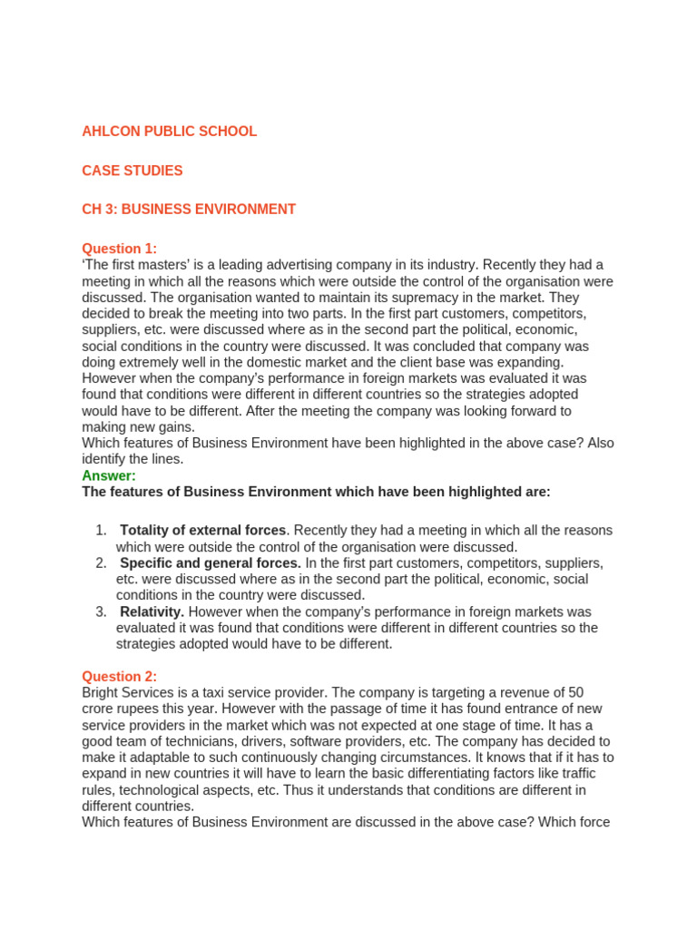 Xii BST Ch3 Case Studies | PDF | Interest | Market (Economics)