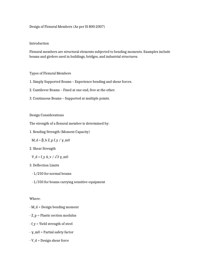 Is800 Flexural | PDF