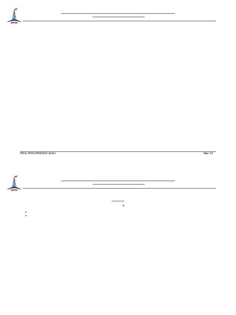 2 Exhibit I - Scope of Supply - RFQ | PDF