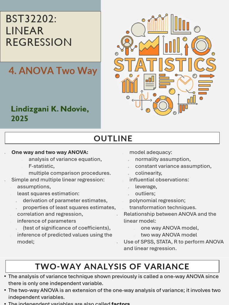 BST 32202 LINEAR REGRESSION 4 TWO WAY ANOVA | PDF | Analysis Of Variance | Regression Analysis