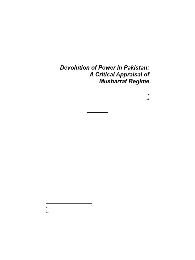 11 Devolution of Power To Local Governments Shafique and Faisal | PDF ...