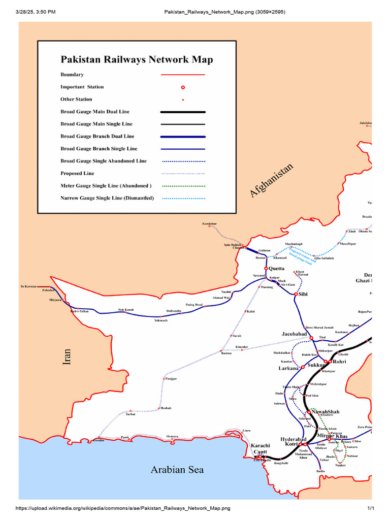 Pakistan Railways Network Map | PDF