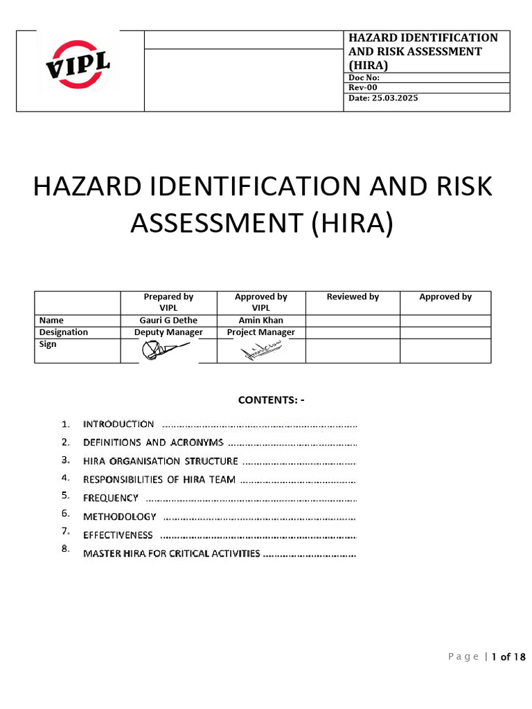 Hira - Excavation Work - Reliance | PDF | Risk | Probability
