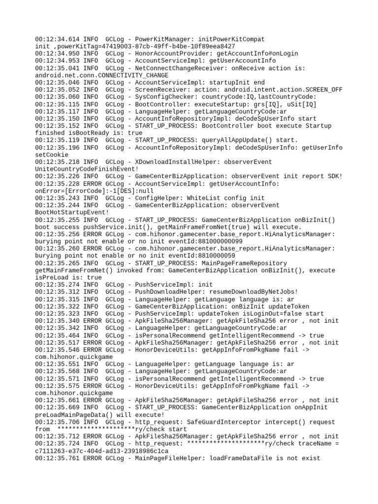 GameCenter Initialization Log Analysis | PDF | Internet Architecture ...
