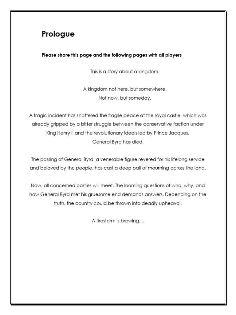 The Death of General Byrd Revised - Prologue | PDF