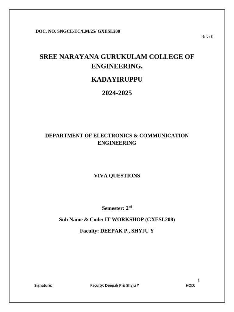 1047 57 64 It Workshop Viva Question 2 | PDF | Computer Engineering | Operating System Technology