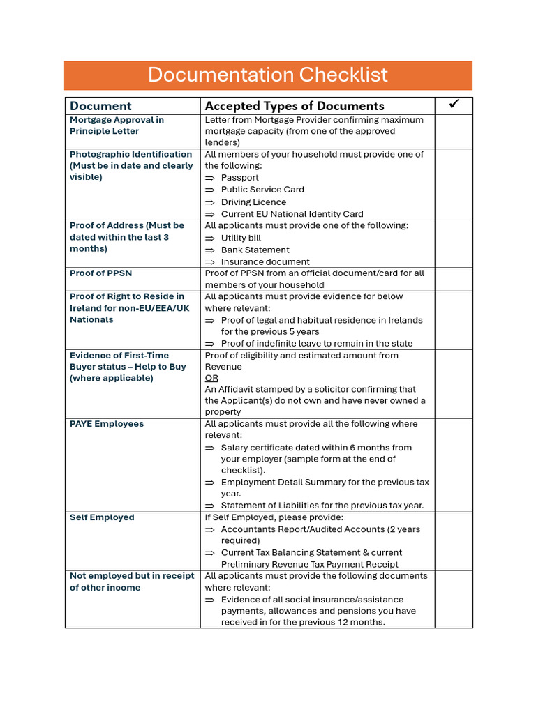 Affordable Housing Phase 6 Document Checklist | PDF | Identity Document ...