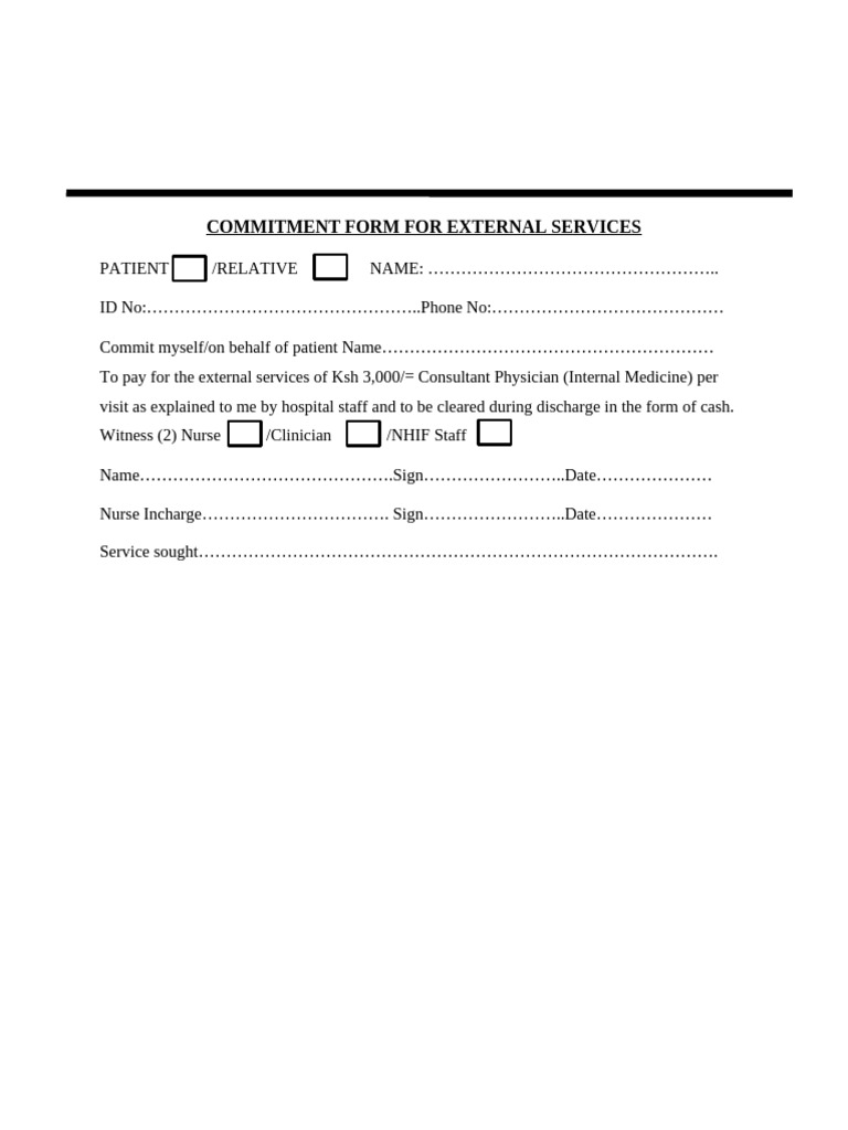 Commitment Form For External Services | PDF