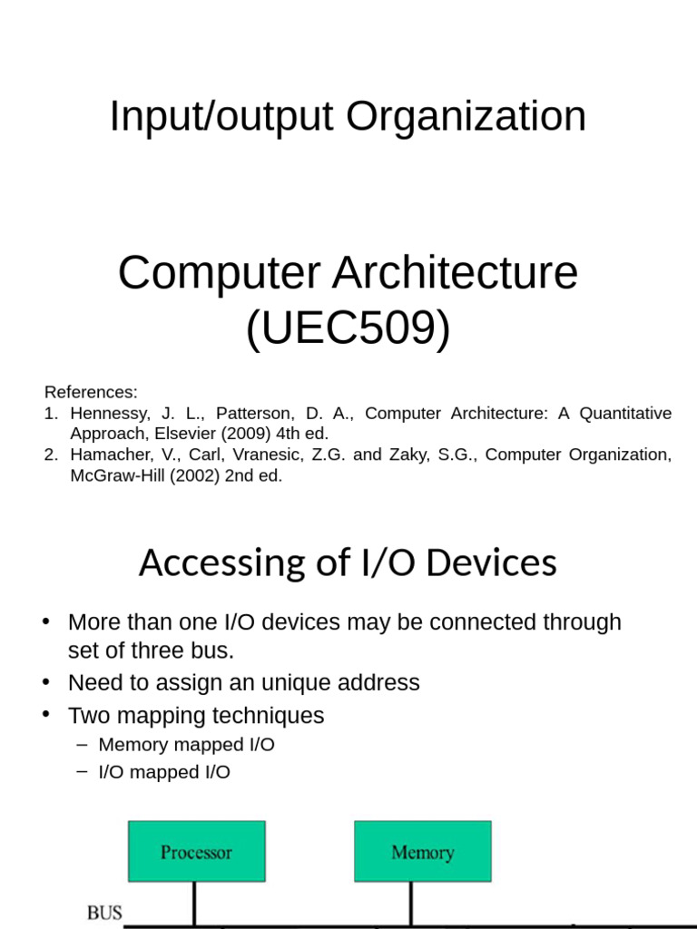Input and Output Organization | PDF