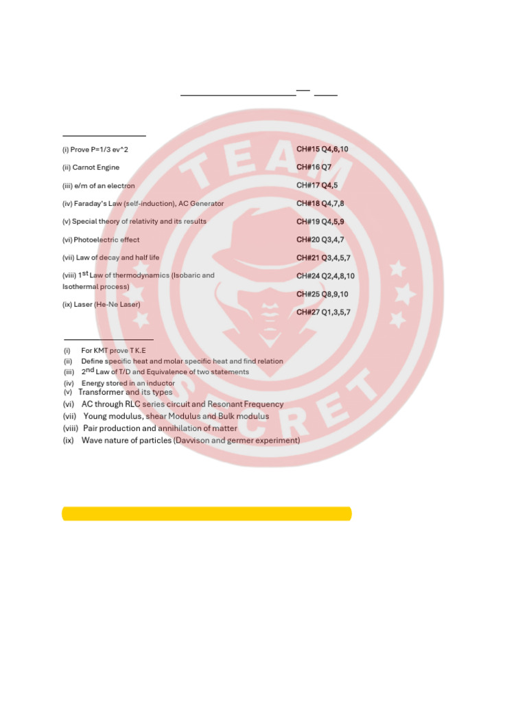 Xii - Physics Target Paper 2025 - Hamza Op | PDF