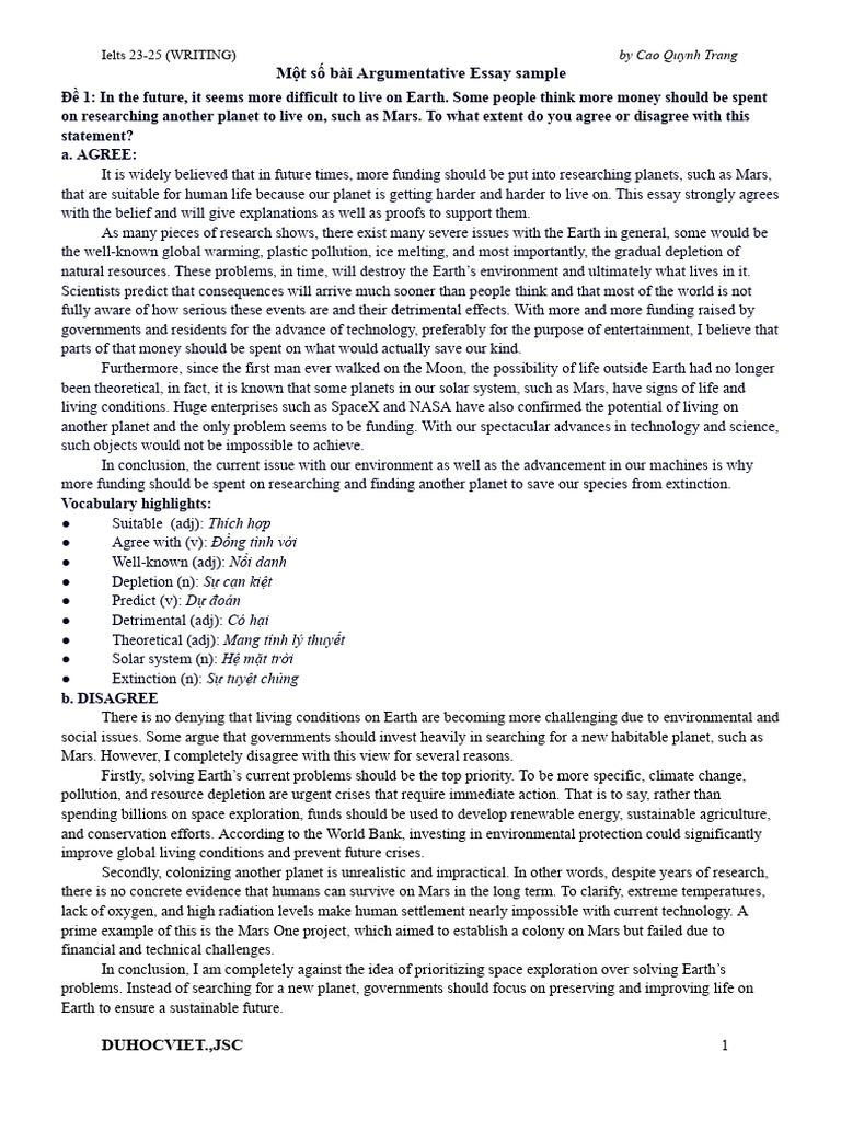 B2 - Samples - Argumentative Essay | PDF