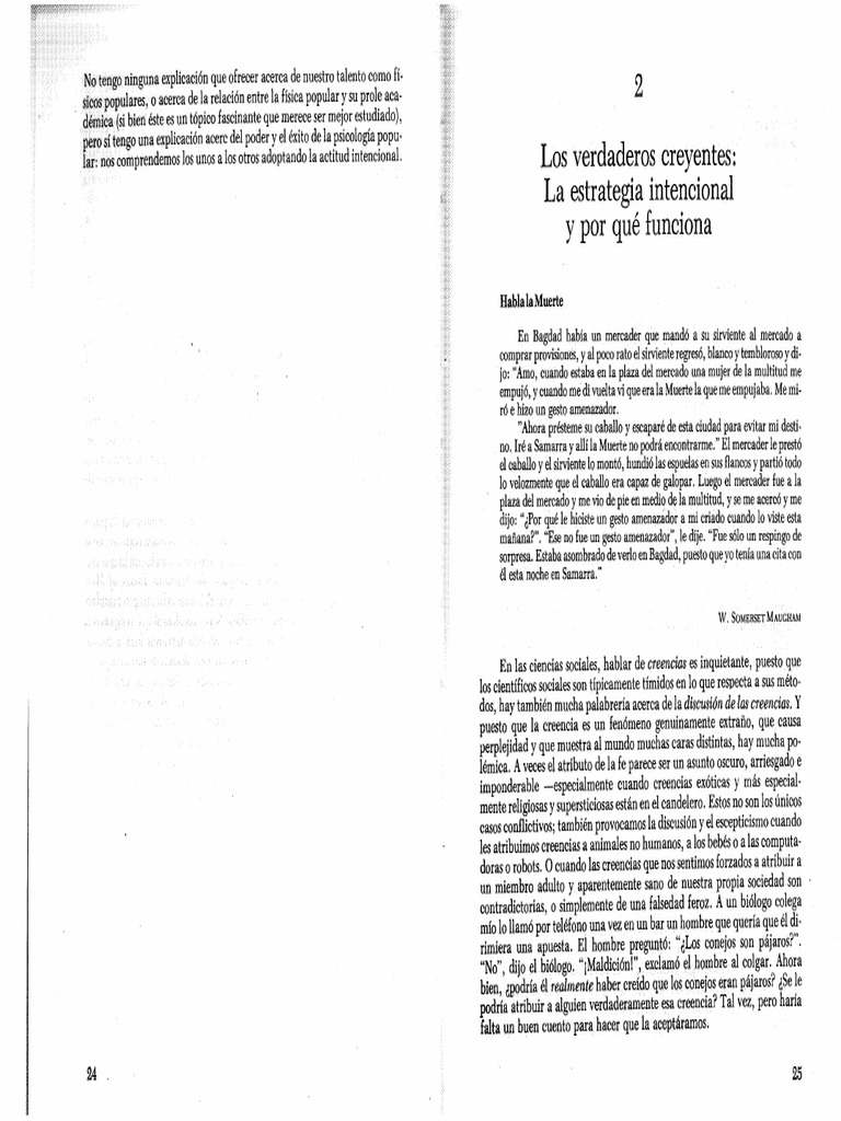P5. La Estrategia Intencional. Dennett 1998 | PDF