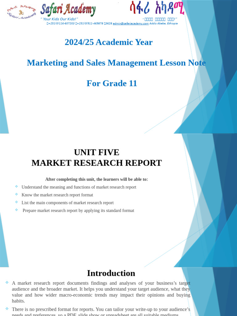 Marketing and Sales Management Lesson Note For Grade 11 M3u5 | PDF ...