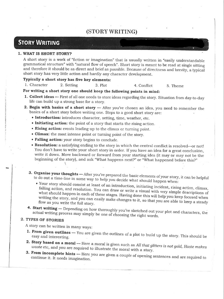 Story Writing Notes | PDF