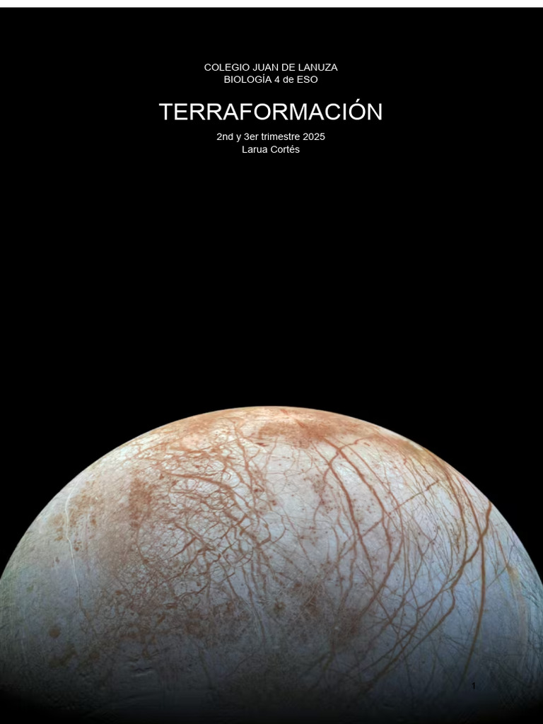 Proycto Terraformación Segunda Entrega | PDF | Planetas terrestres ...