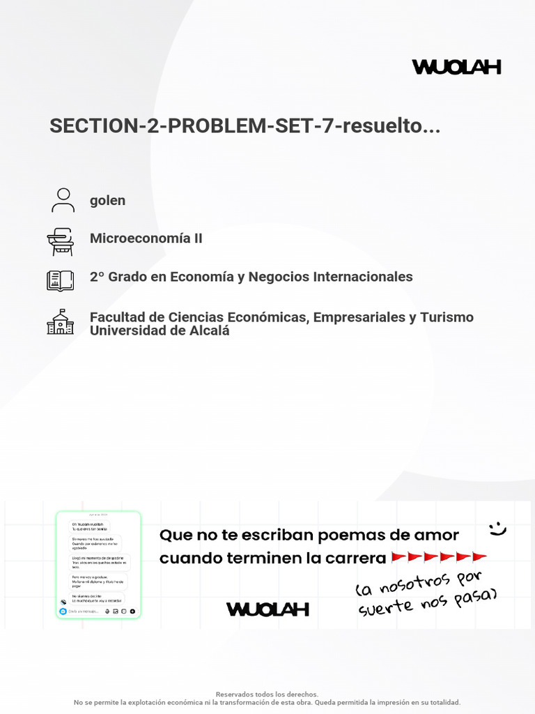 Wuolah Free SECTION 2 PROBLEM SET 7 Resuelto | PDF | Insurance ...