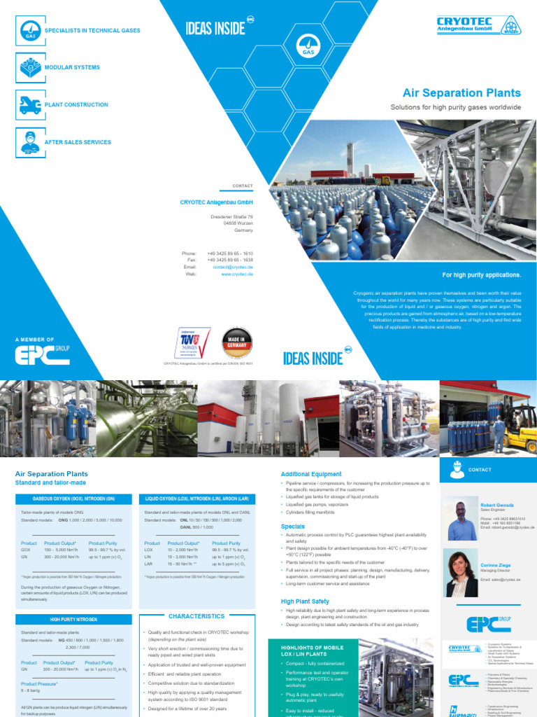 Cryotec Air Separation Plants En-1 | PDF | Energy Technology | Chemical ...