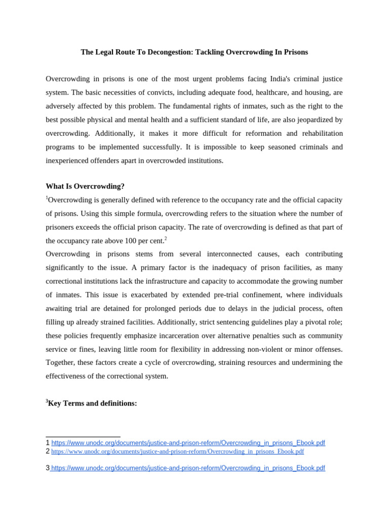 The Legal Route To Decongestion Tackling Overcrowding in Prisons | PDF ...