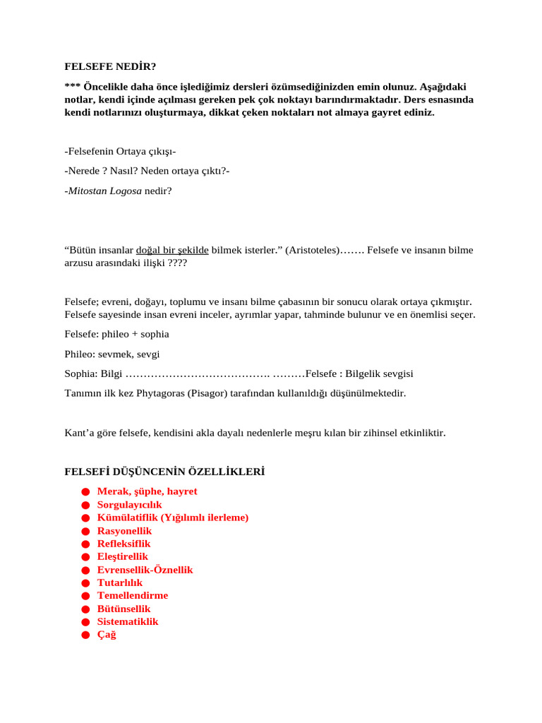 Felsefe Nedir Notlar Son24 | PDF