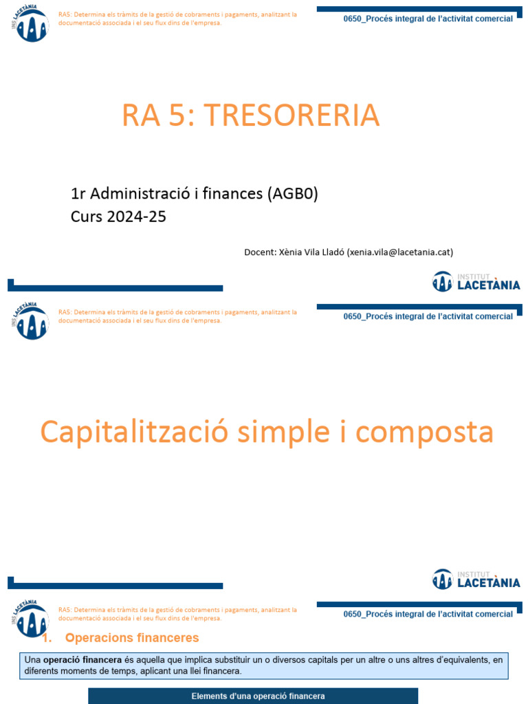 RA5 - Tresoreria - Capitalització Simple I Composta | PDF