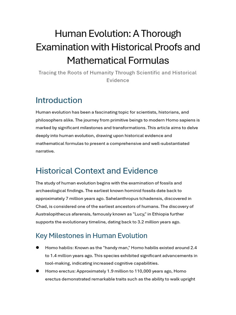 Human Evolution - Classnotes-4 | PDF | Homo | Human Evolution