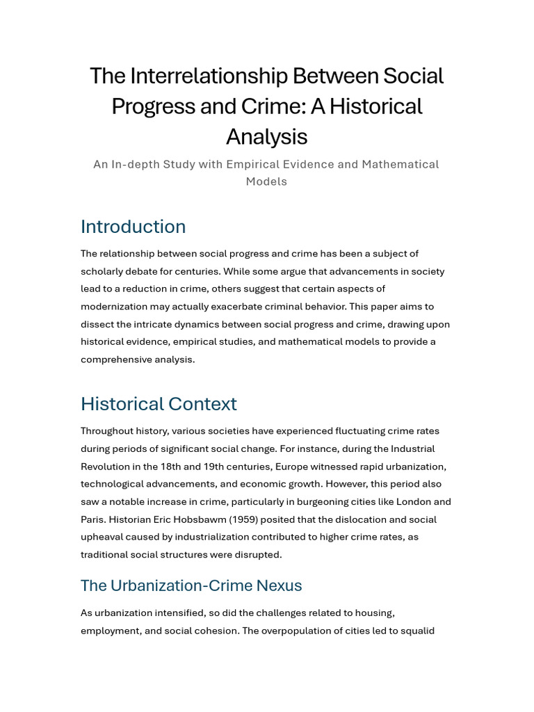 The Interrelationship Between Social Progress and Crime | PDF | Crimes ...
