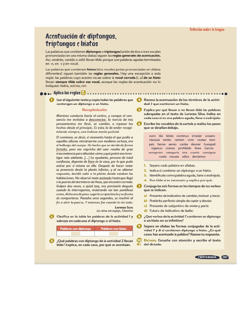 Ortografía diptongos e hiatos | PDF