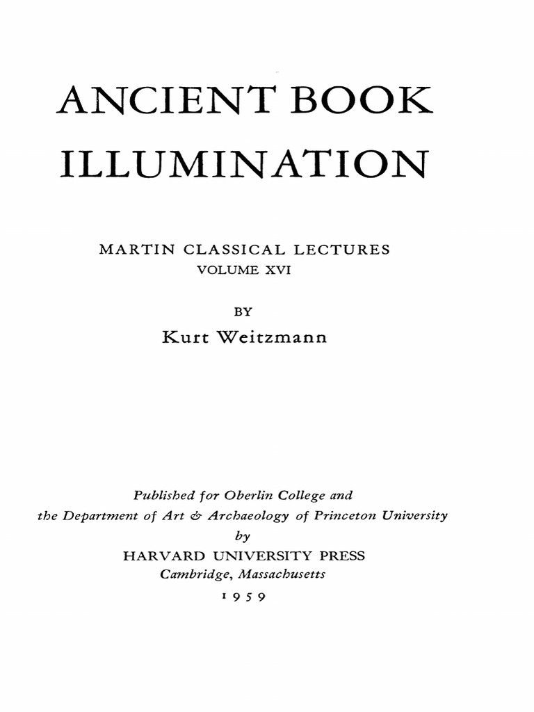 Kurt Weitzmann - Ancient Book Illumination (1959) | PDF | Books | Codex