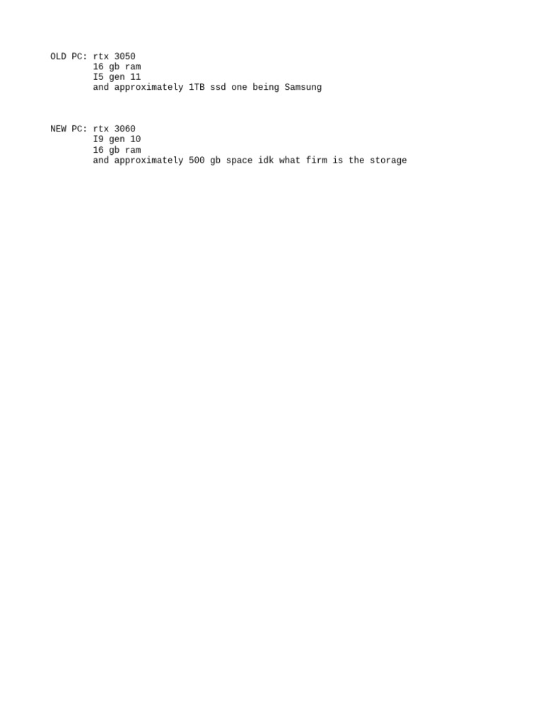 OLD PC RTX 3050 | PDF