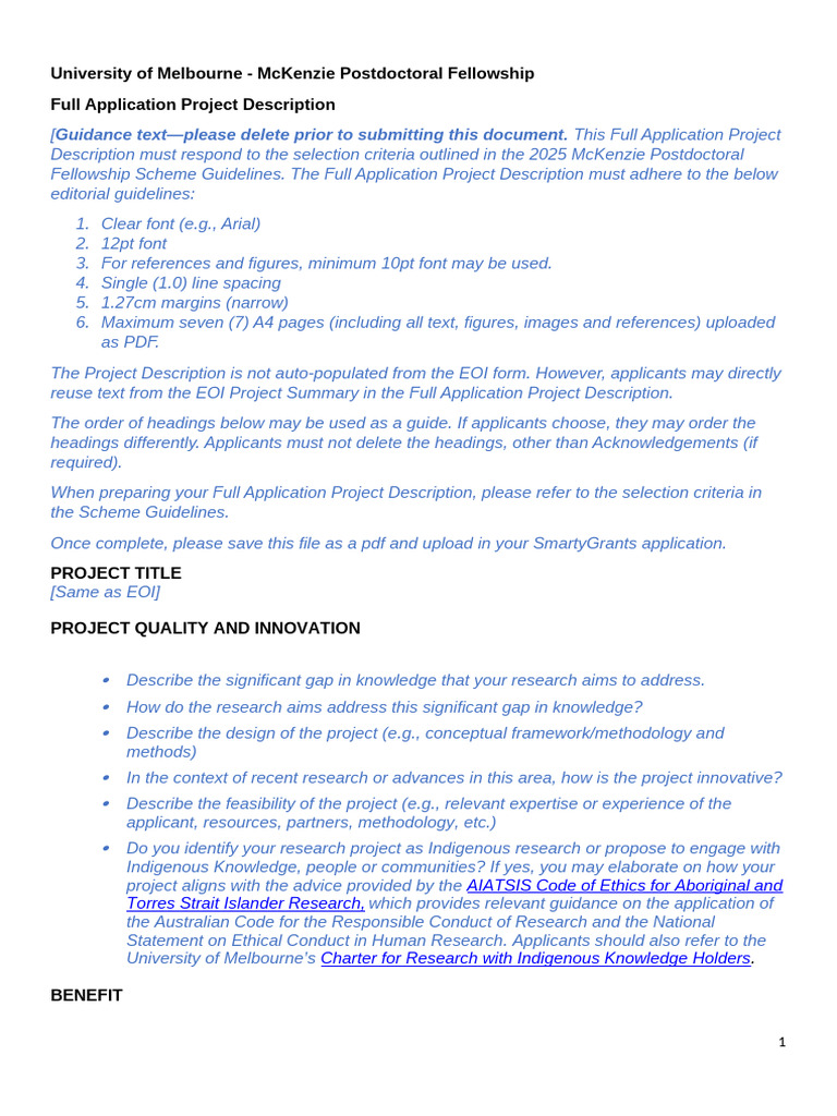 McKenzie Postdoctoral Fellowship Guide | PDF