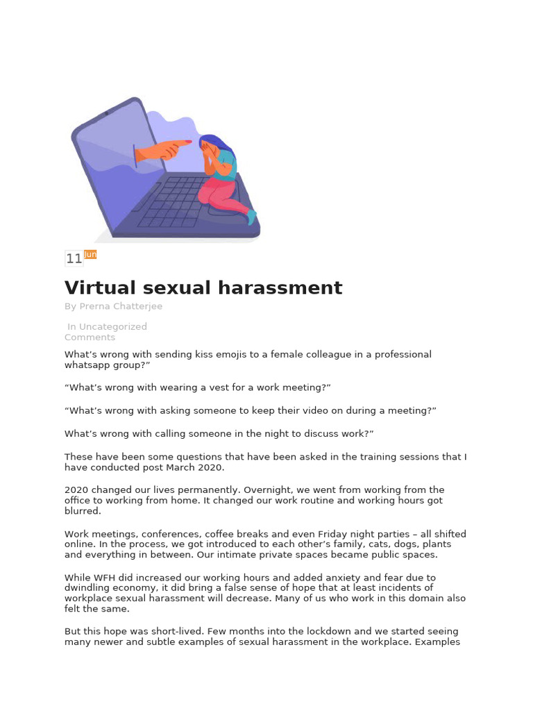 Understanding Virtual Sexual Harassment | PDF | Sexual Harassment ...