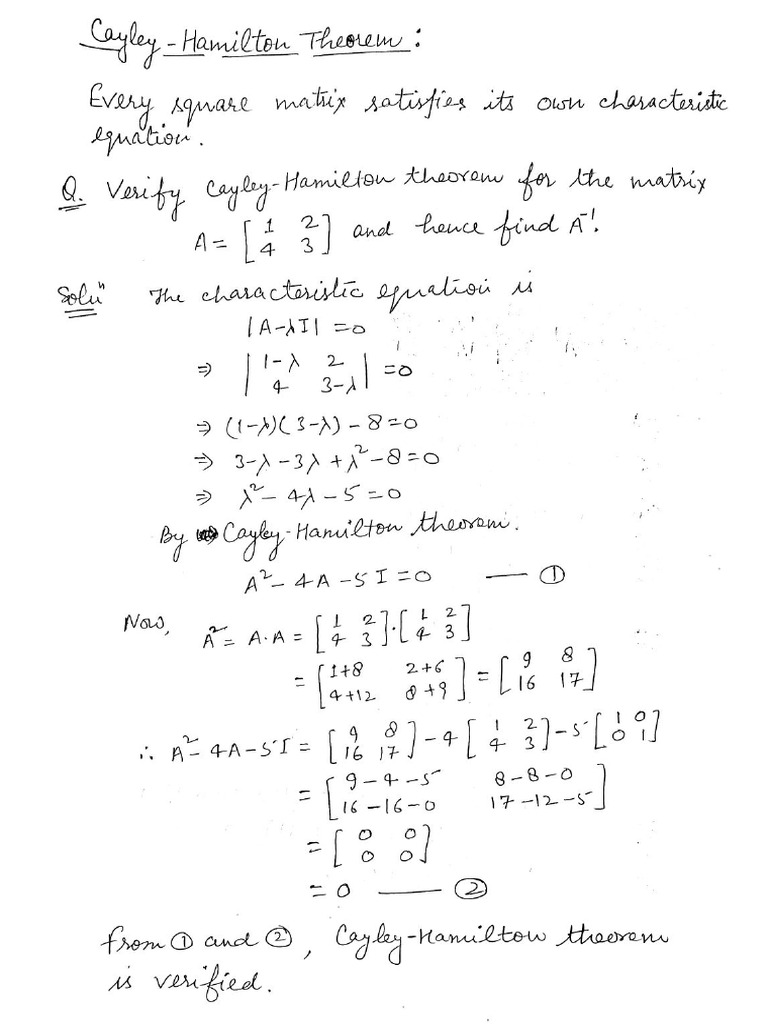 Cayley Hamilton Theorem | PDF