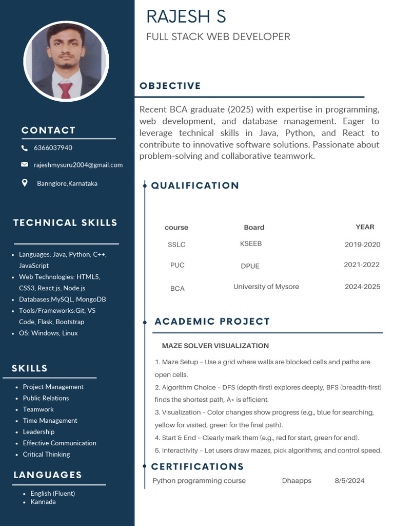 Full Stack Developer Skills & Projects | PDF