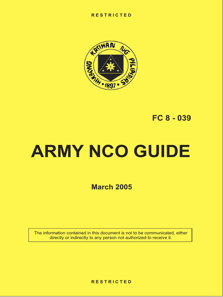 Philippine Army NCO Guide Overview | PDF | Military Science | Military