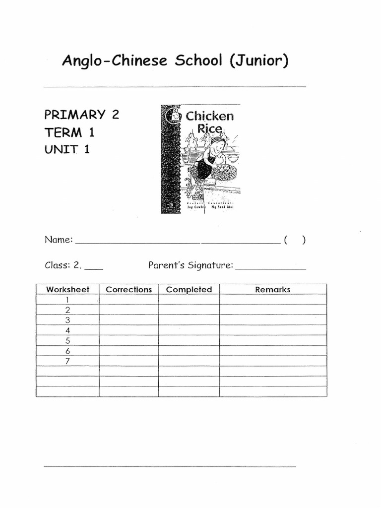 2023 P2 English Worksheets Unit 1 ACS | PDF