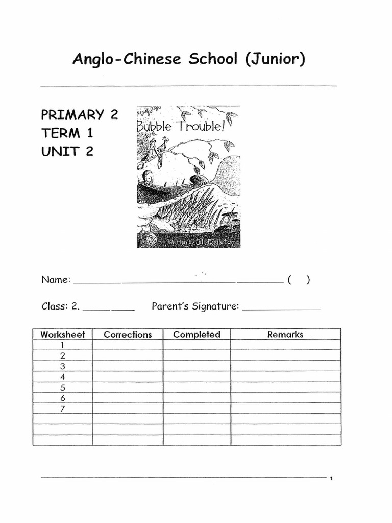 2023 P2 English Worksheets Unit 2 ACS | PDF