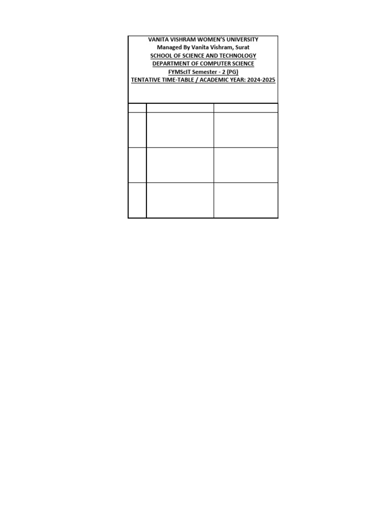 2024-2025 Computer Science Timetable | PDF