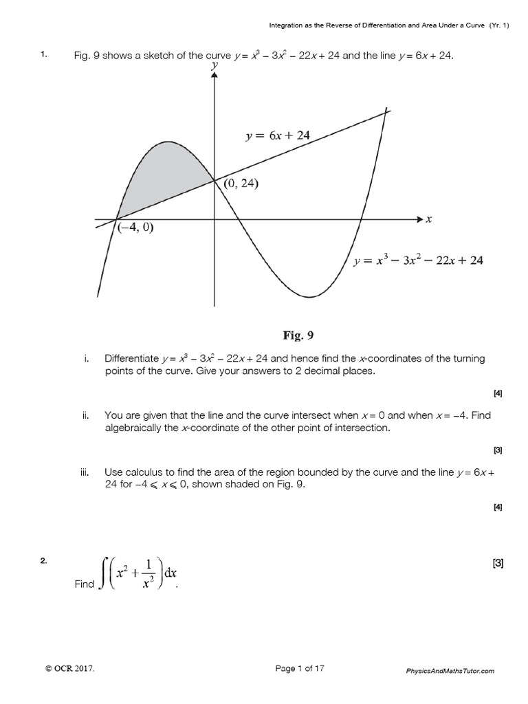 Calculus: Area and Intersections of Curves | PDF | Integral | Area