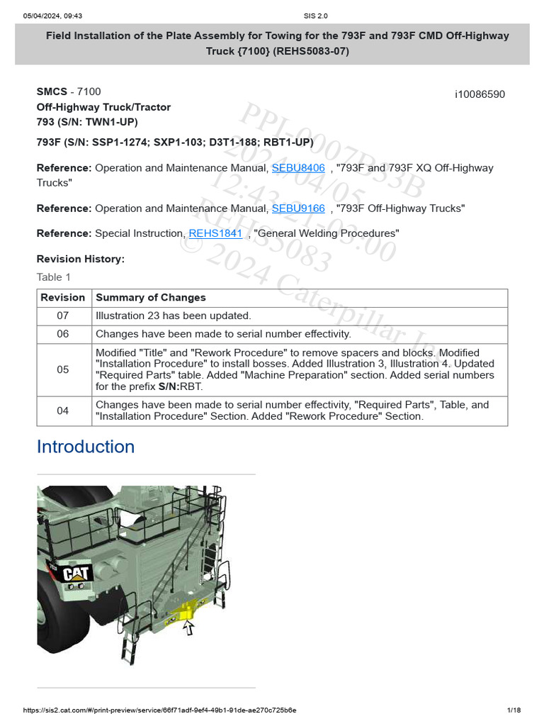 793F Off-Highway Truck Recovery Guide | PDF | Welding | Construction