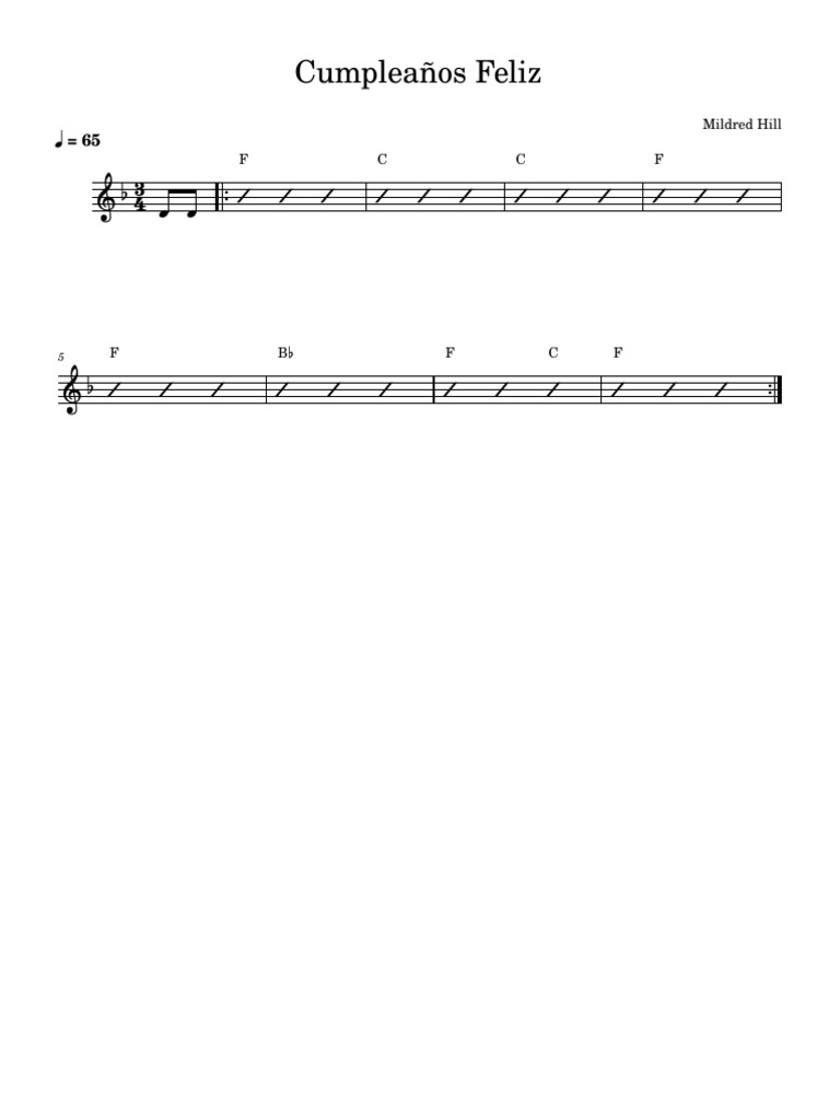 Cumpleaños Feliz - Progresión Básica | PDF