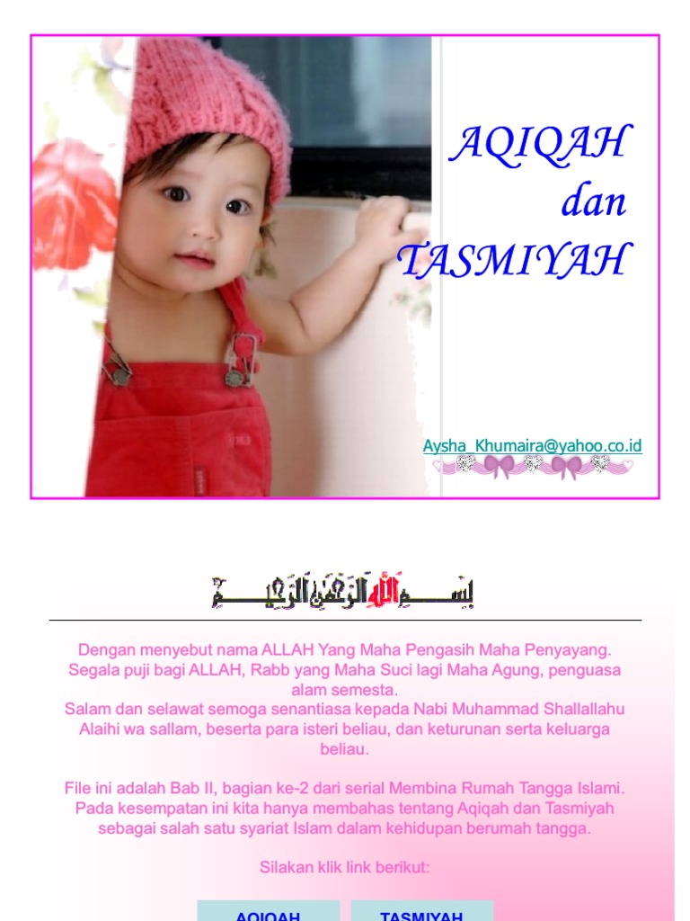 CR052 - Aqiqah & Tasmiyah | PDF | Agama & Spiritualitas