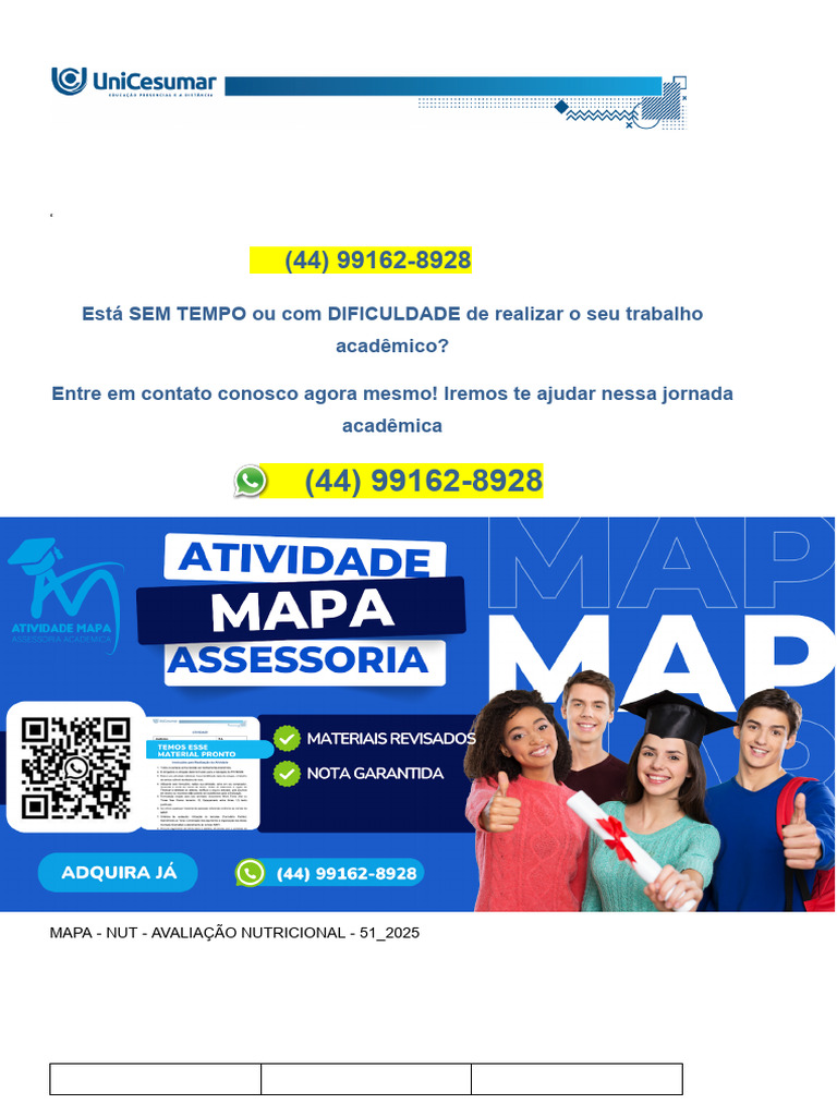 Mapa - Nut - Avaliação Nutricional - 51 - 2025 | PDF