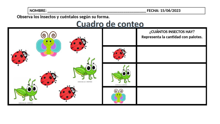 Cuadro de Conteo Insectos | PDF