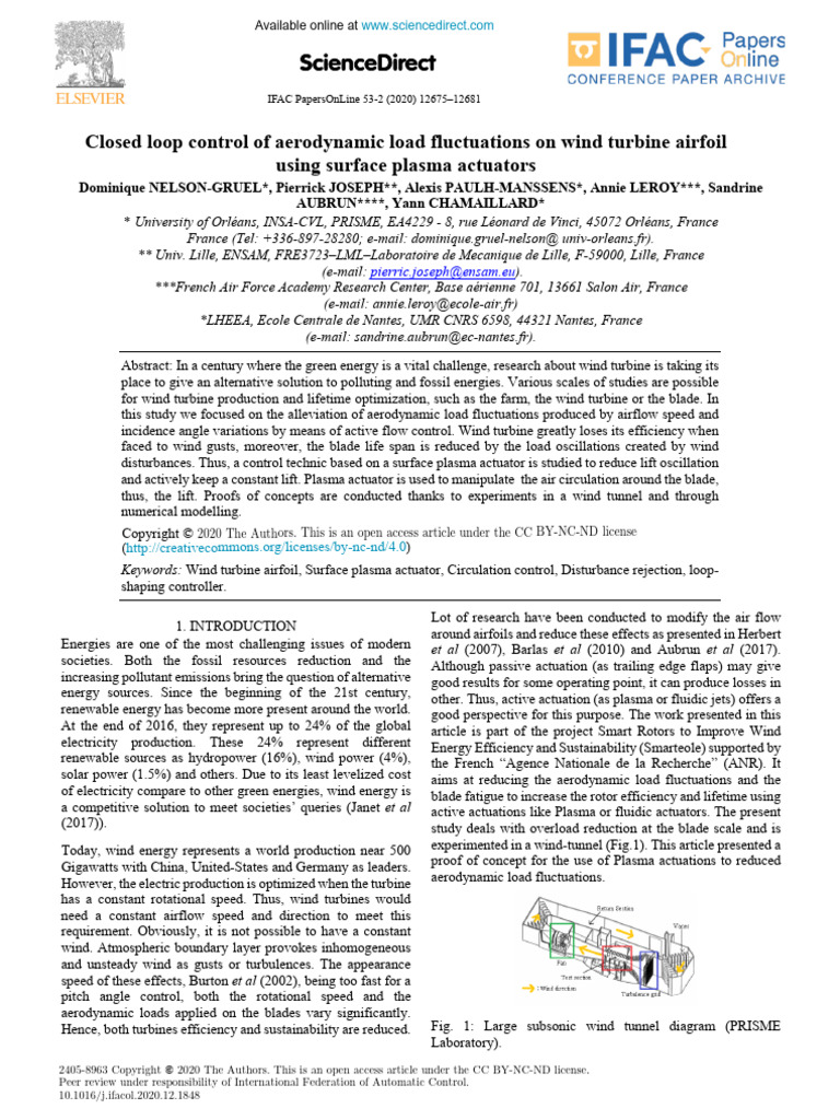 Closed Loop Control Of Aerodynamic Load Fluctuations On Wind Turbine Airfoil Using Surface
