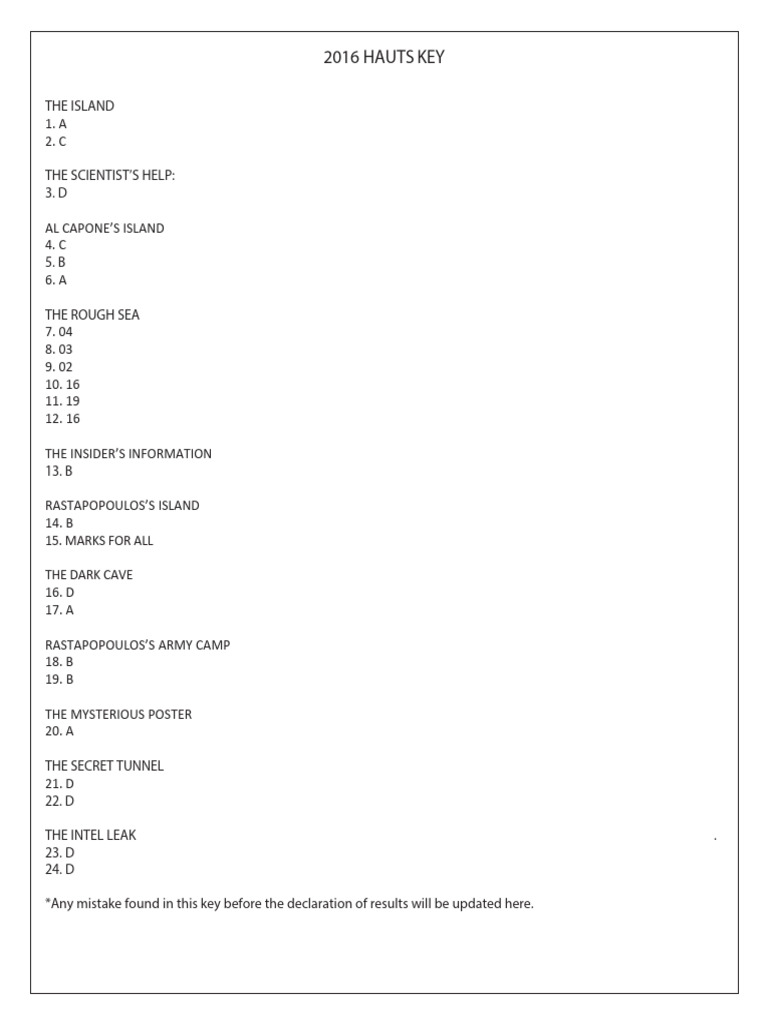 Technothlon 2016 H Answer | PDF