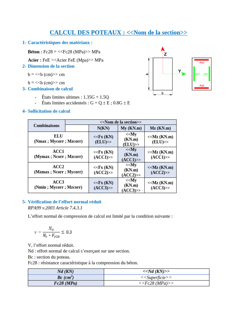 Calcul des Poteaux et Zones Nodales | PDF | Béton armé | Matériaux