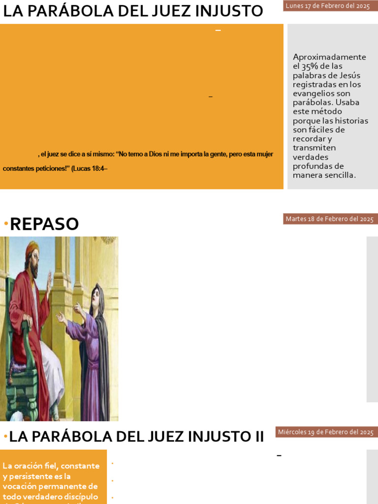 Parabola Del Juez Injusto | PDF | Oración | Parábolas de Jesús