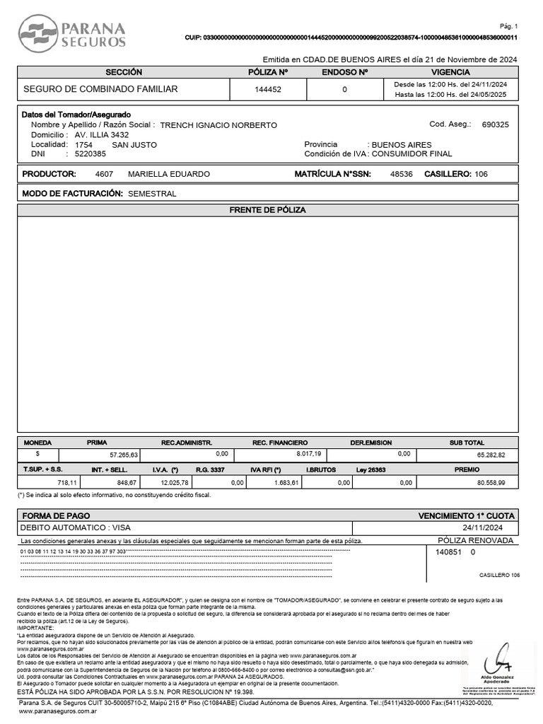 Ejemplo de Poliza de Seguro | PDF | Póliza de seguros | Ciclones tropicales