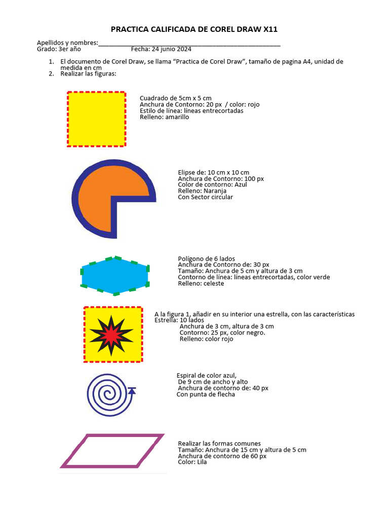 Práctica de Corel Draw X11 | PDF